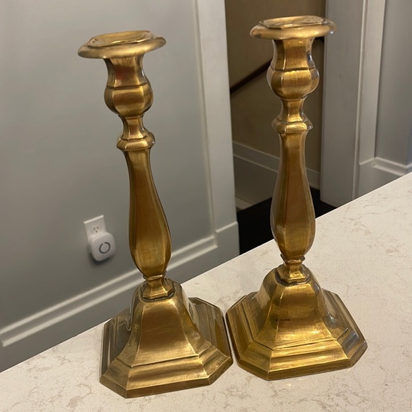 Elegant Tall Brass Candle Holders Photos